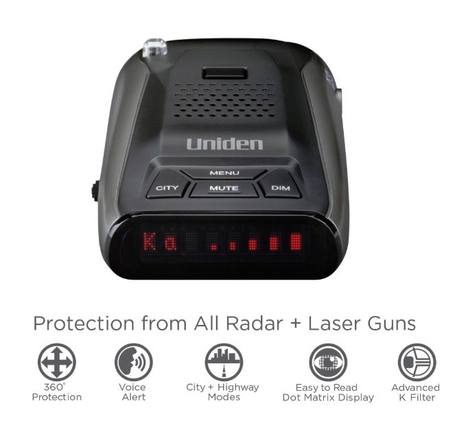 Uniden Laser Radar Detector Ultra Long Range Police DFR5 Voice Alert ...