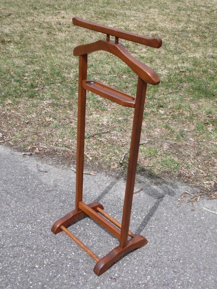 Vintage Solid Hardwood Gentleman's Valet Dressing Stand Clothing Hanger ...
