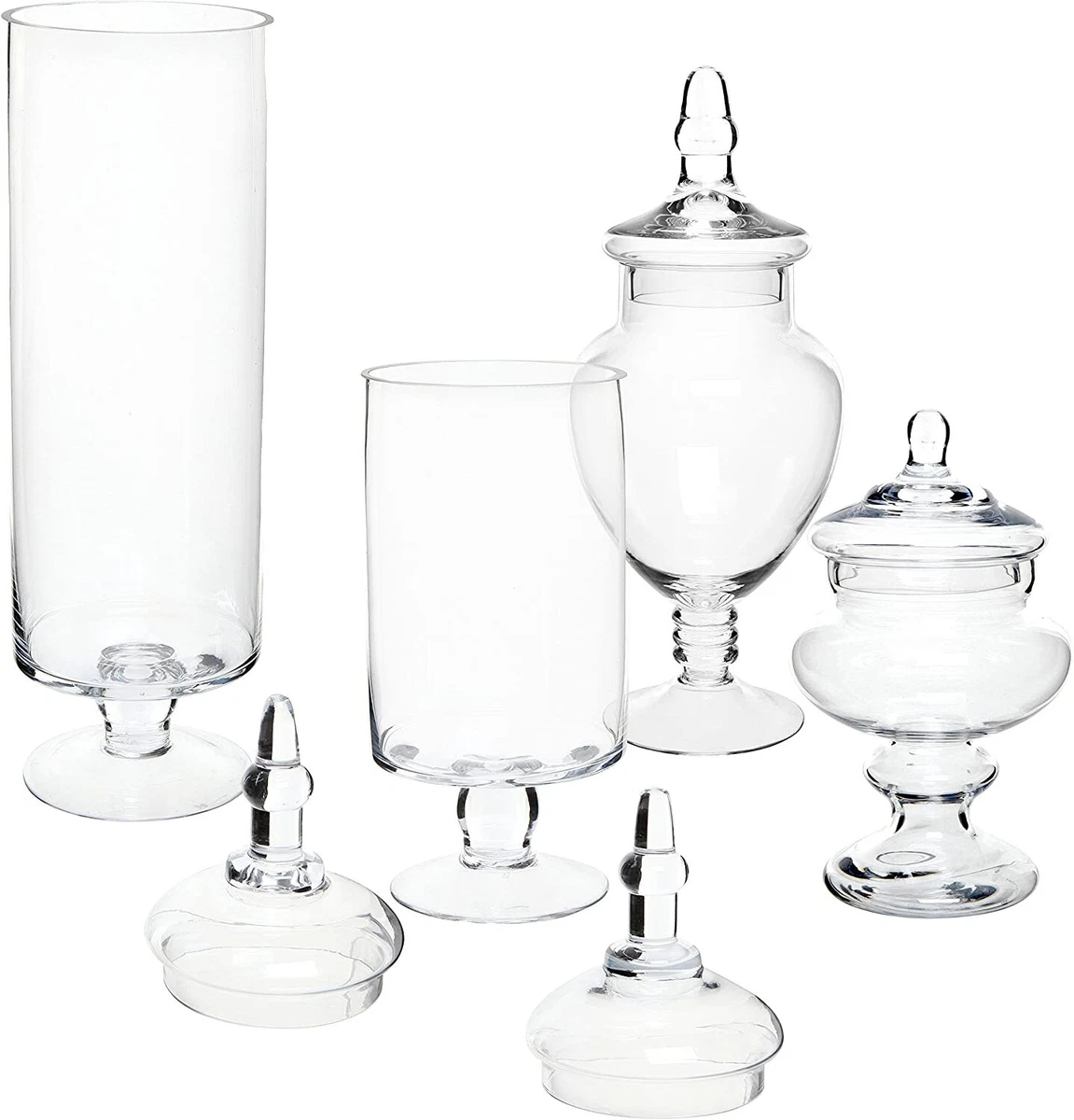 Tall Glass Candy Jars Sets