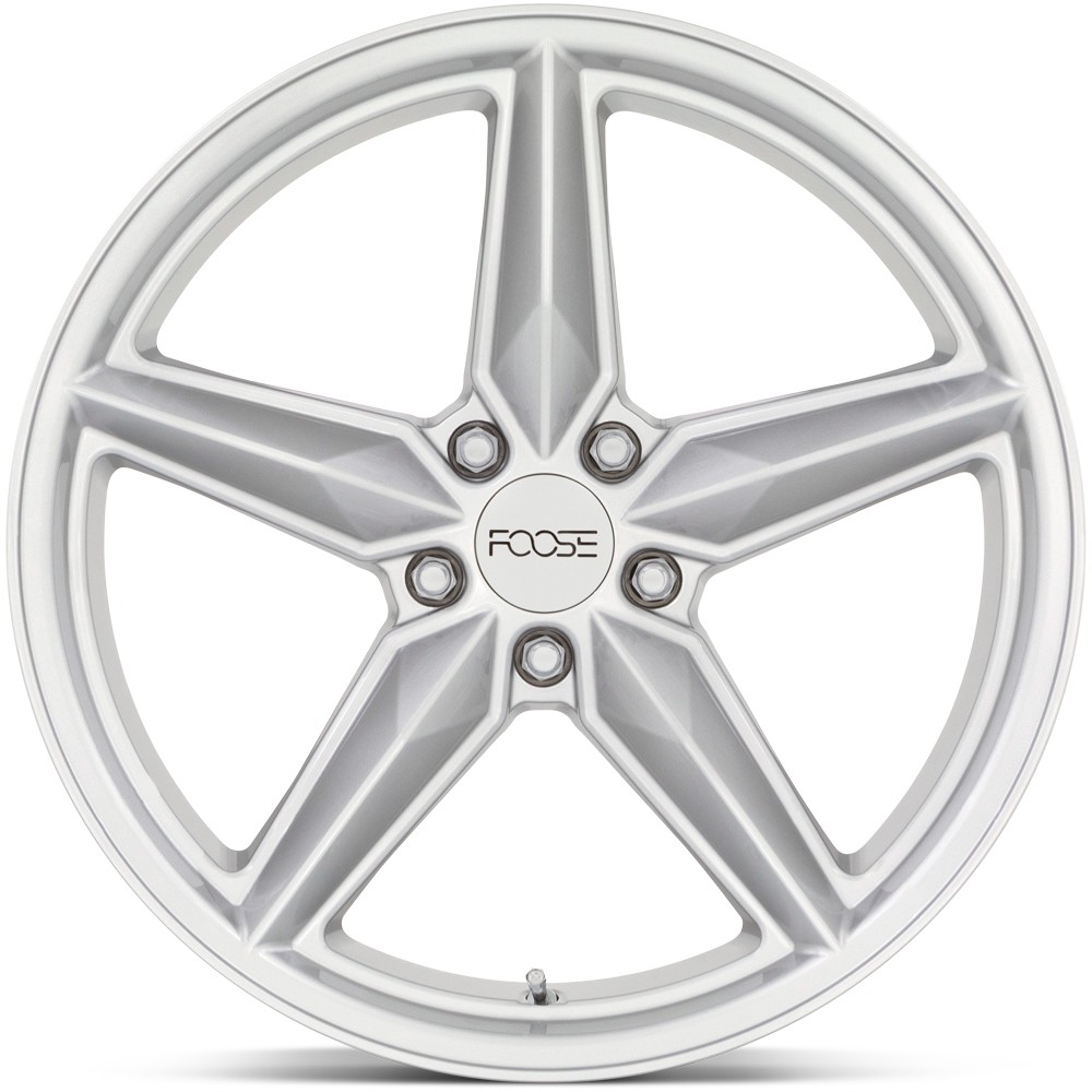 (Set of 4) Foose F174 CF8 19x9.5 5x120 +45mm Silver Wheels Rims 19 ...