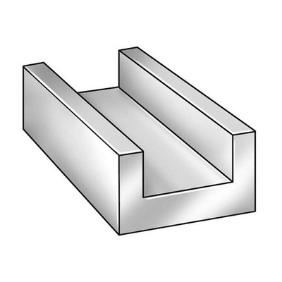 GRAINGER APPROVED 6ALY0 U-Channel,Aluminum,8 ft Overall L 6ALY0 ...