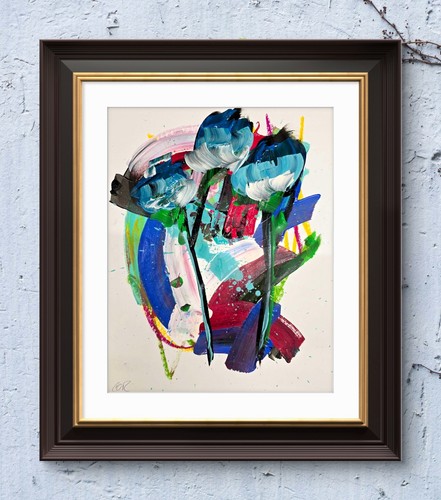 Corbellic Modern Floral 14x11 Original Abstract Gallery PAPER Portrait ...