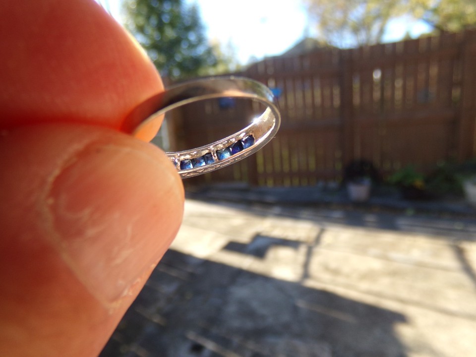 BLUE SAPPHIRE RING 10K SOLID WHITE GOLD 1.29 G total weight | eBay