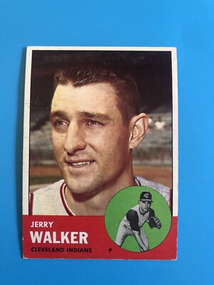 1963 TOPPS BASEBALL JERRY WALKER #413, HIGH #, EX/NM INDIANS - FREE ...