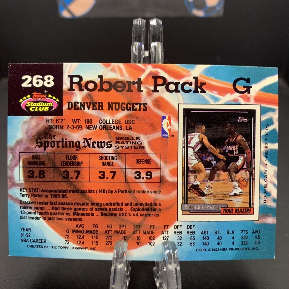 1992-93 Topps Stadium Club Robert Pack #268 Denver Nuggets | eBay