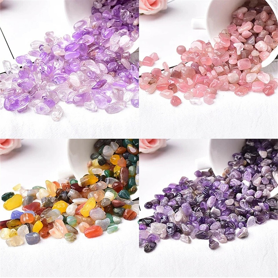 100G Natural Gemstone Tumbled Crystal Chips Chakra Wicca Jewelry Rose ...