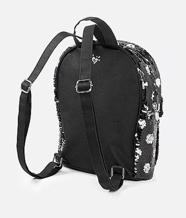 Justice Girl's Flip Sequin Black Kitty Cat Mini Backpack Purse NEW | eBay