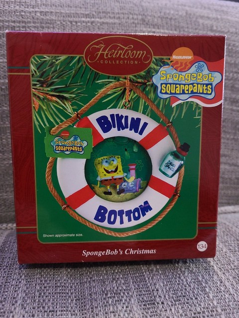 Spongebob Bikini Bottom Life Preserver Christmas Ornament Carlton 2002 ...