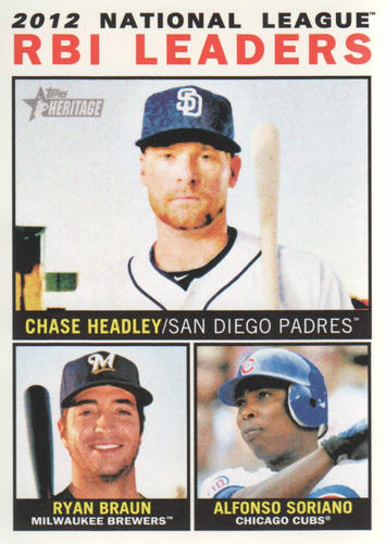 2013 Topps Heritage Chicago Cubs Baseball Card #11 Chase Headley/Braun ...