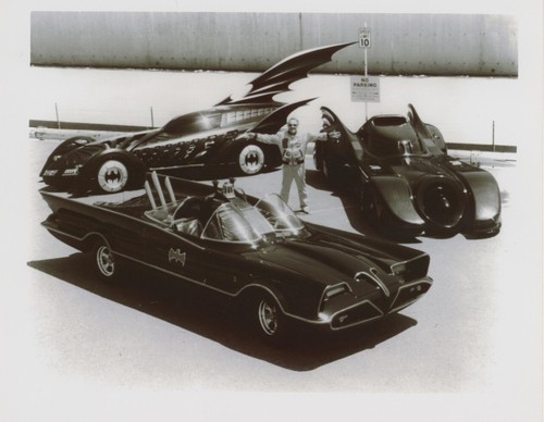 George Barris SIGNED Batman Batmobile Photo / Adam West & Burt Ward ...