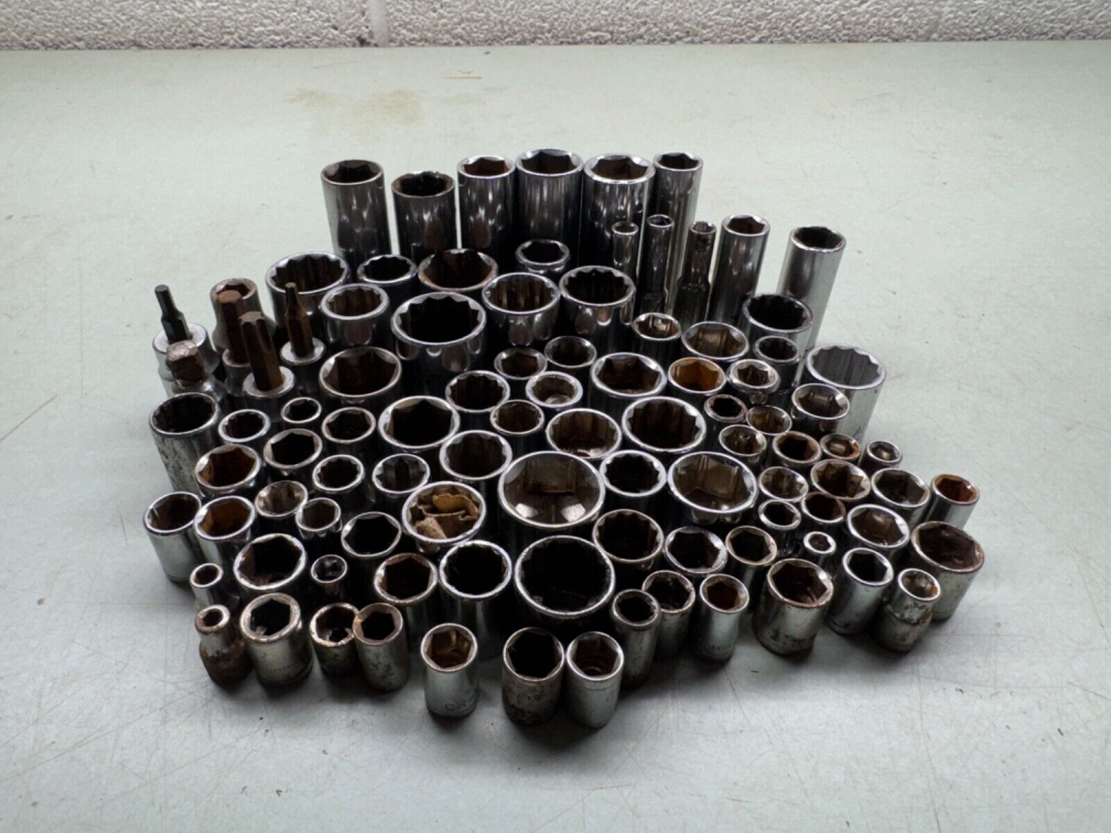 Huge Socket Tool Lot 100 SAE Metric Deep Hex 1/4" 3/8" 1/2" 6Pt 12Pt | eBay