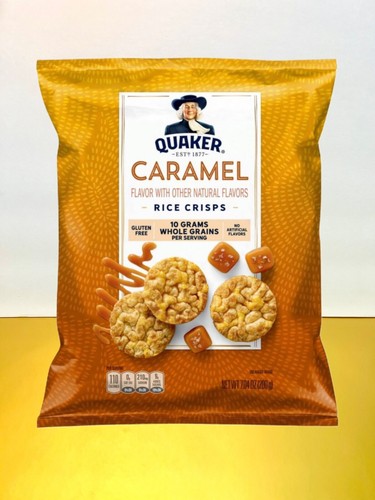 〽️ New Exclusive Quaker Caramel Rice Crisps Gluten Free Whole Grains ...