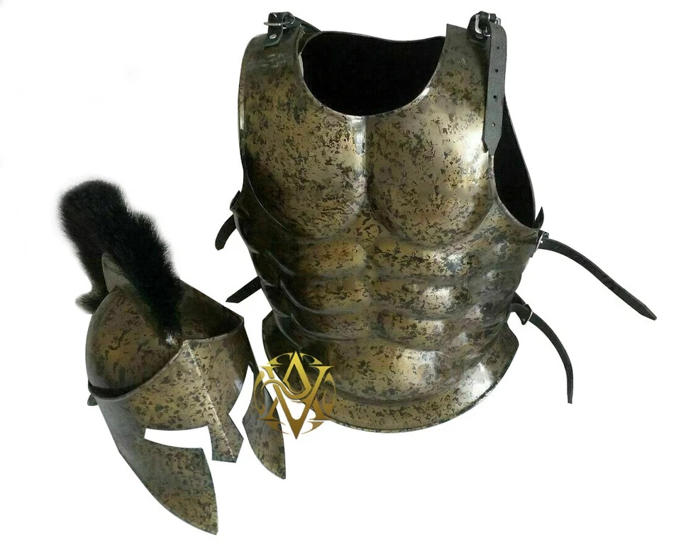 Medieval 300 Spartan Helmet Chest Armour Crusader Viking Nazgul Wear ...
