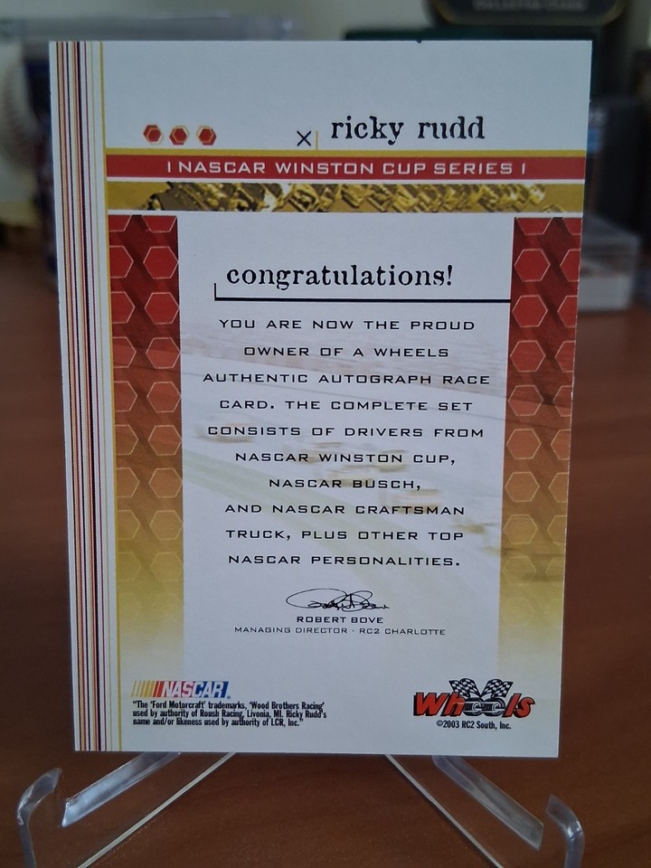 2003 Wheels Nascar Cup autograph Ricky Rudd | eBay