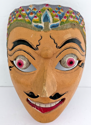 Vintage Indonesia Folk Art Topeng Java Dance Mask Hand Painted Signed ...
