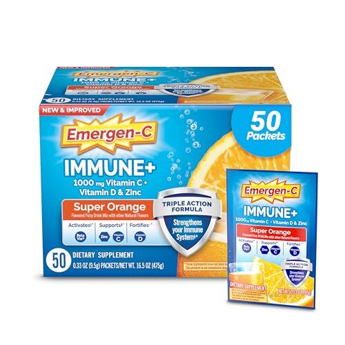 Emergen-C Immune+ Triple Action Immune Support Powder BetaVia R 1000mg ...