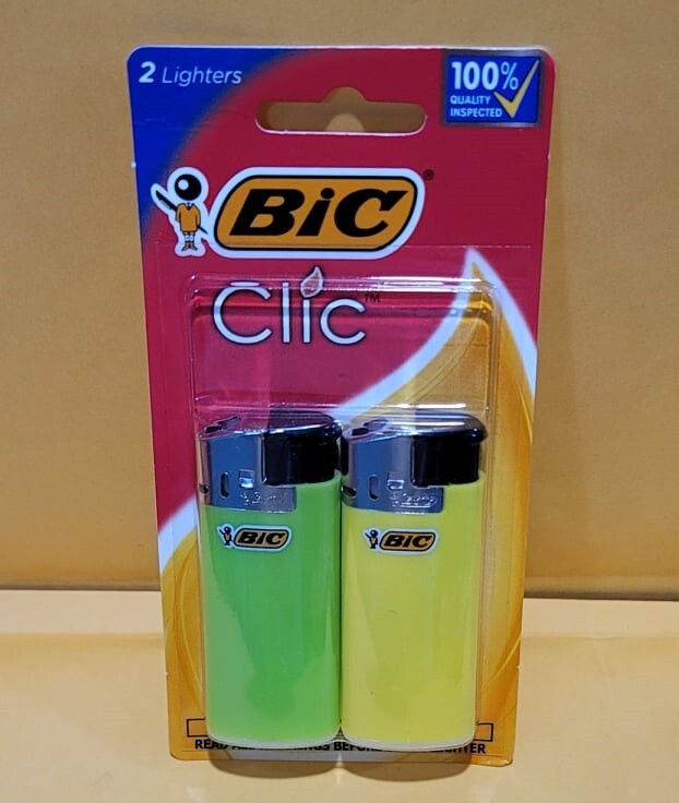 BIC CLIC Minitronic Pocket Lighter 2 packs, Total 4 Lighters Assorted ...