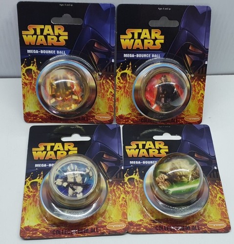 Vader Yoda Anakin Clone Trooper Mega Bounce Ball Star Wars 2005 NIB ...