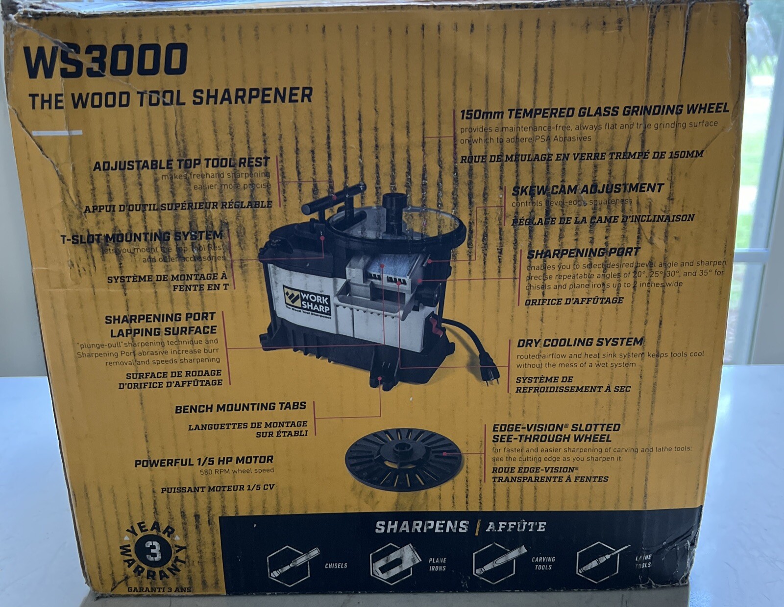 Work Sharp WS3000 Bench Top Woodworking Tool 10.8" x 11.2" x 12.8 ...