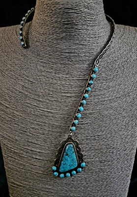 Navajo Herman Smith Turquoise Pendant/Necklace Signed | eBay