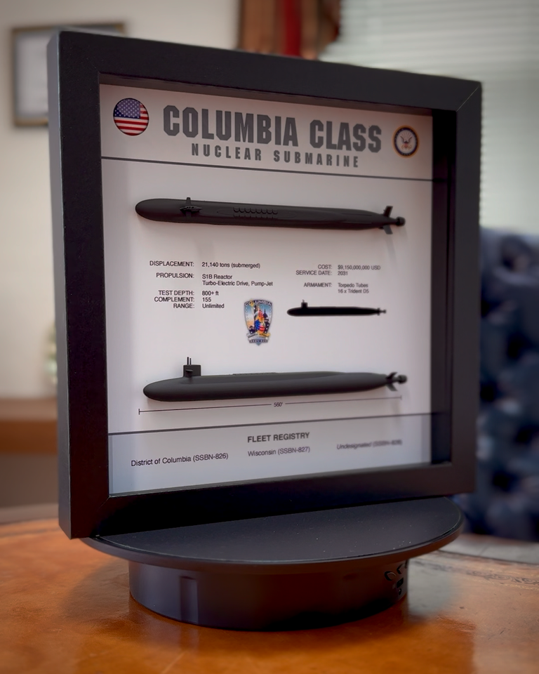 Columbia Class Submarine Shadow Display Box, 9" x 9", Black | eBay