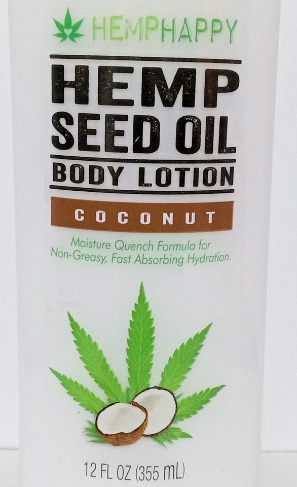 New HempHappy COCONUT Hemp Seed Oil Body Lotion Quench Formula 12 fl oz ...