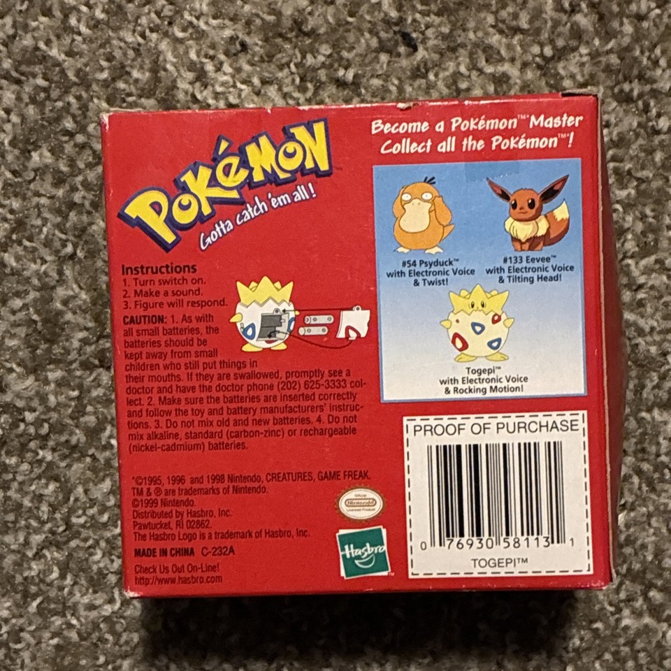 Pokemon Togepi #175 Electronic Voice Vintage Hasbro Toy 1999 Complete ...