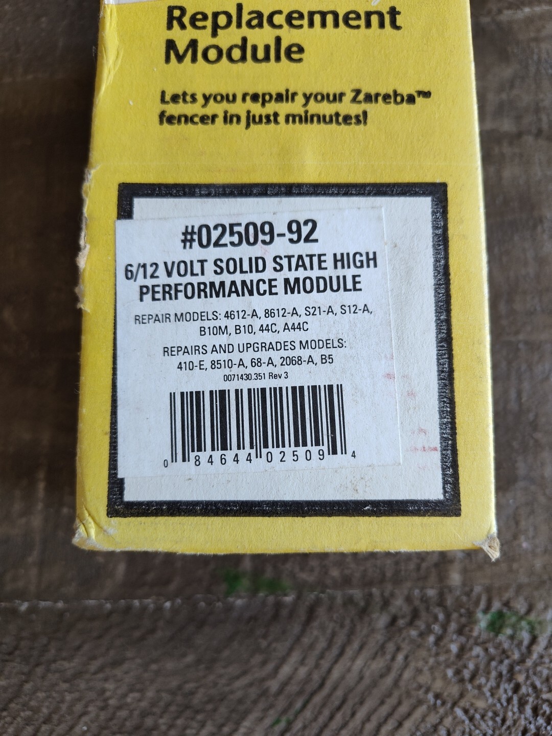 ZAREBA ELECTRIC FENCE CONTROLLER REPLACEMENT MODULE 02509-92 HIGH ...