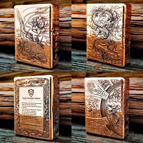 Zorro 912S Red Copper Custom Windproof Oil Lighter- 190g Body & Heavy ...