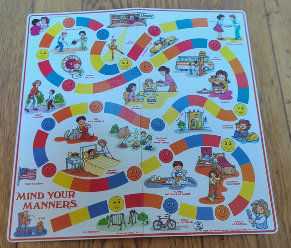 Vintage The Mind Your Manners Board Game (1987, Smethport) Complete | eBay