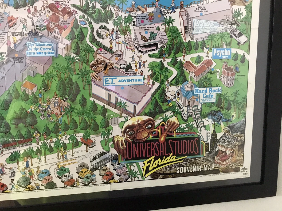Universal Studios Hollywood Map 1990