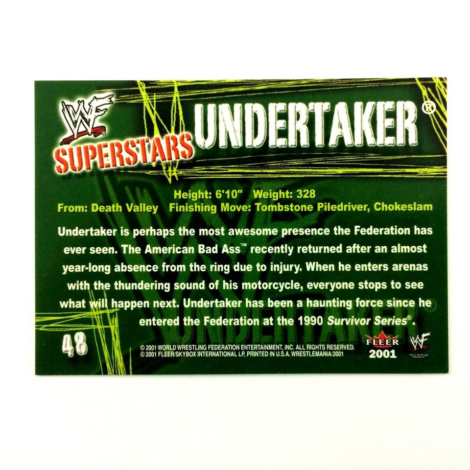 Undertaker 2001 Fleer WWF Wrestlemania Card #48 WWE | eBay