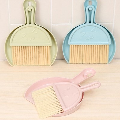 Plastic Dustpan Broom Set White Desktop Sweep Cleaning Home Accessories ...