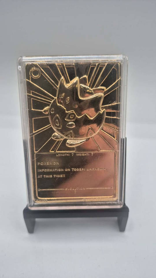 Pokémon 1999 Burger King 23K Gold Plated Togepi Card w/ COA & Case | eBay
