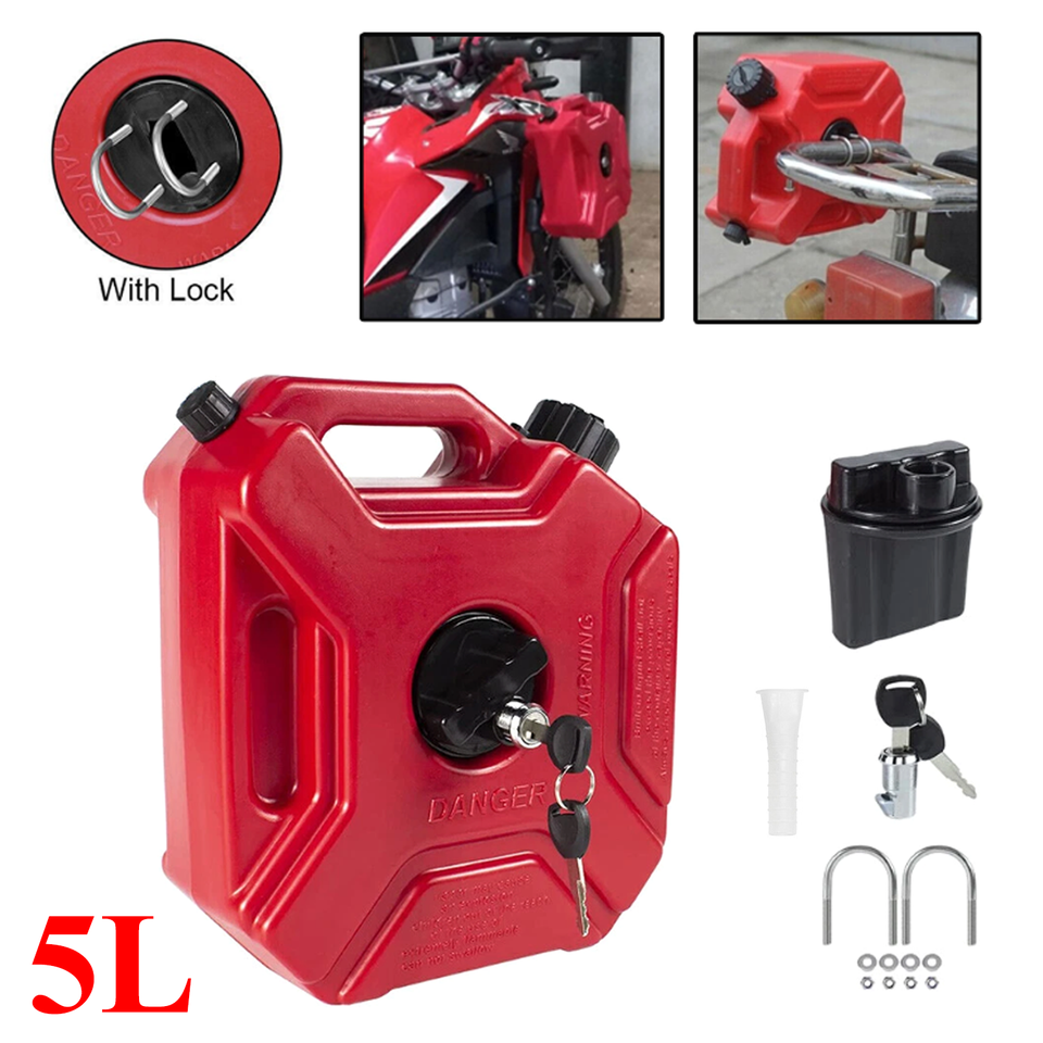 2PCS 5L Extra Gas Can Petrol Spare Tank Container For Car Motorcycles 1 ...