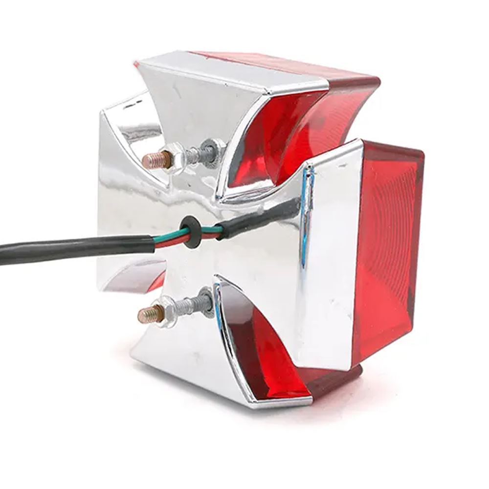Motorcycle LED Maltese Cross Stop and Tail Light, Cafe racer, Bobber ...