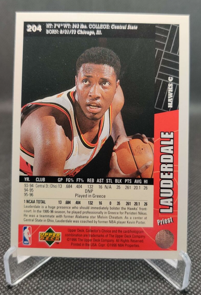 1996-97 Collector's Choice #204 Priest Lauderdale Rookie RC Atlanta ...