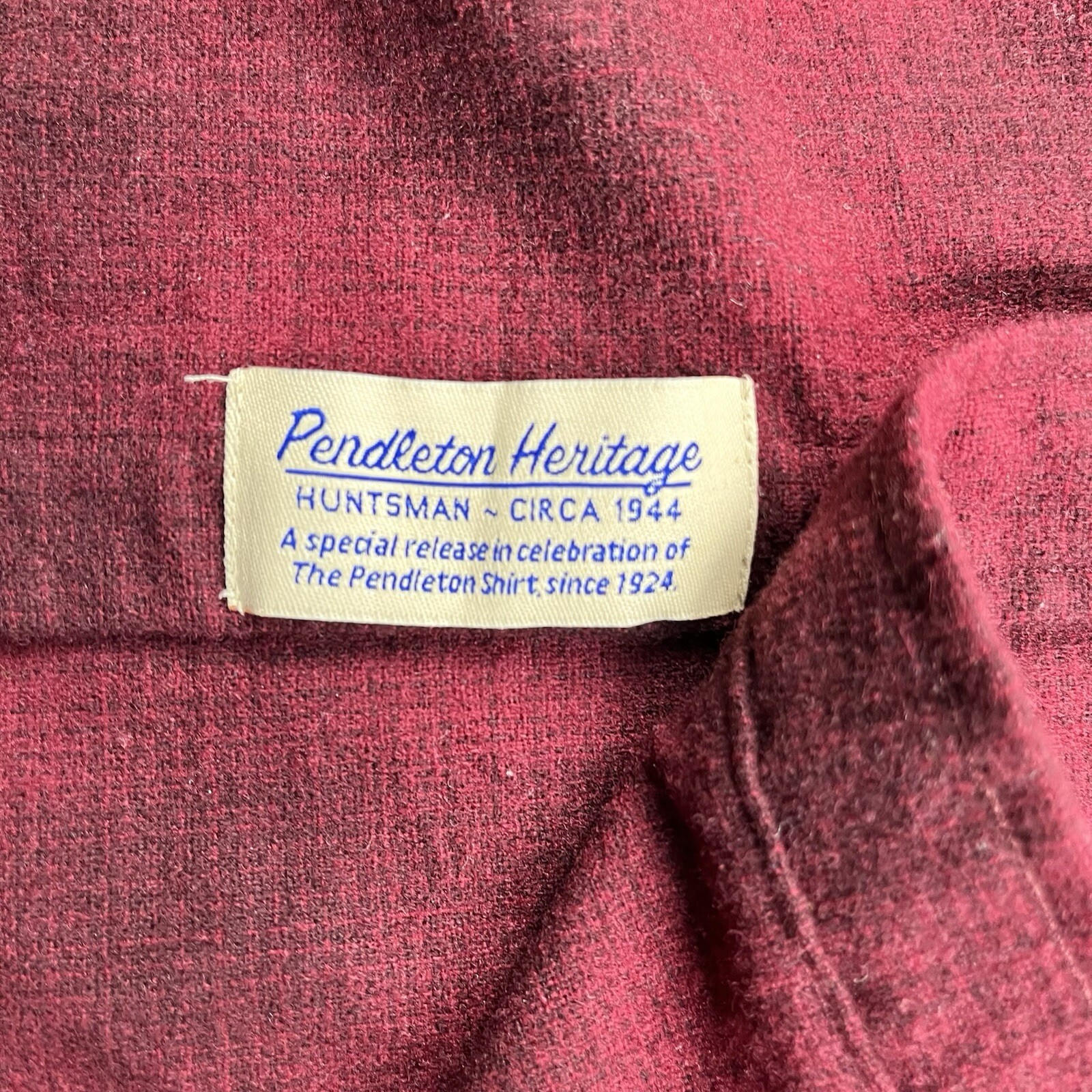 Vintage Pendleton Heritage Huntsman Flannel Medium 100% Wool Red Maroon ...