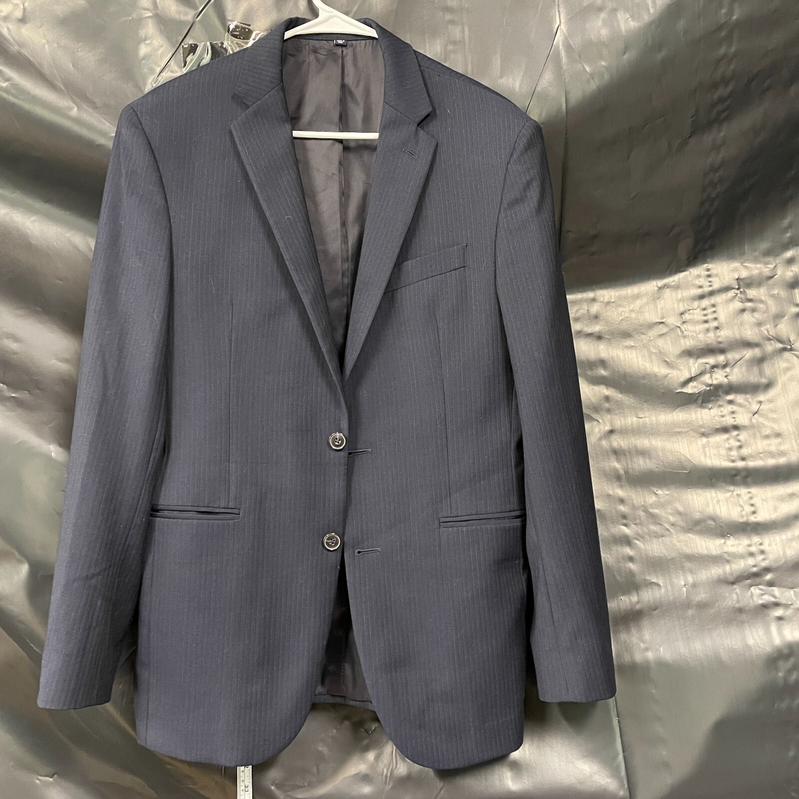 Jos A Bank Joseph 2 Button Slim Fit Navy Pinstripe Wool Sport Coat 39R ...