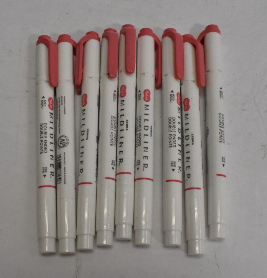 Zebra Mildliner Double Ended Mild Ink Red Fine & Bold Marker for sale ...