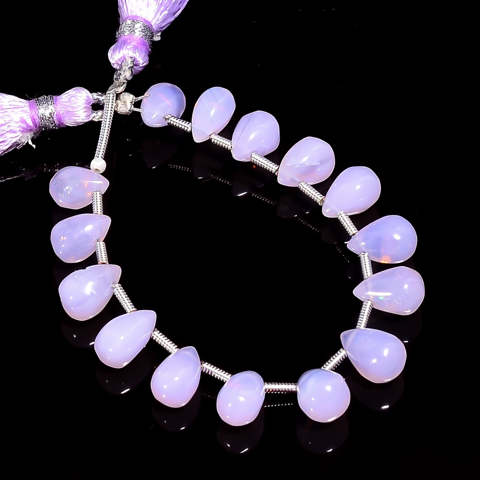 Natural Scorolite Gemstone Teardrop Shape Smooth Beads 8X6 9X6mm Strand ...