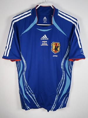 2006 Japan Football Team Authentic Home Jersey World Cup Vs Brazil ...