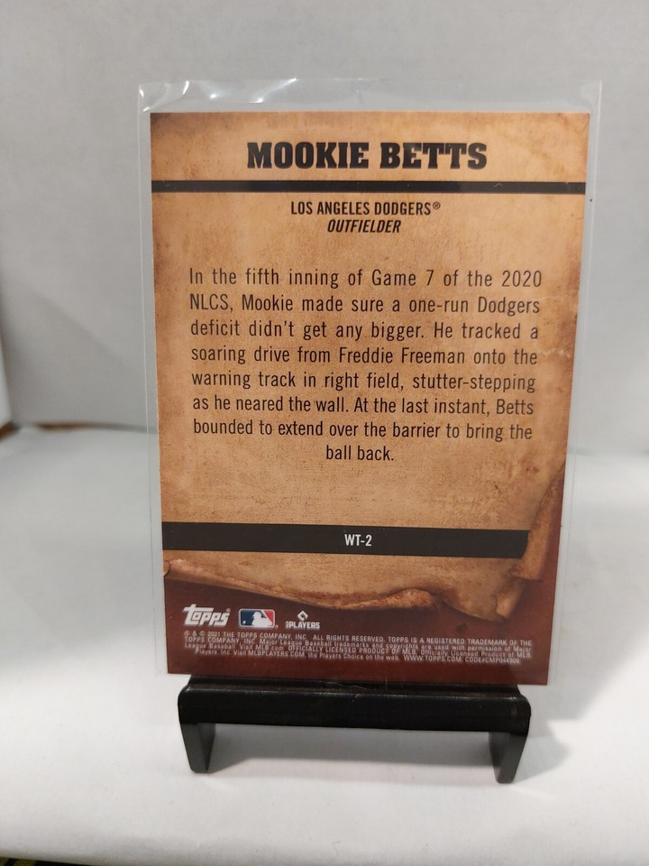 2021 Topps MOOKIE BETTS Big League Wanted #WT2 Los Angeles Dodgers | eBay
