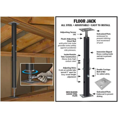 Jack Post Foundation Repair Project Lift Tool Adjustable Sagging Floor ...