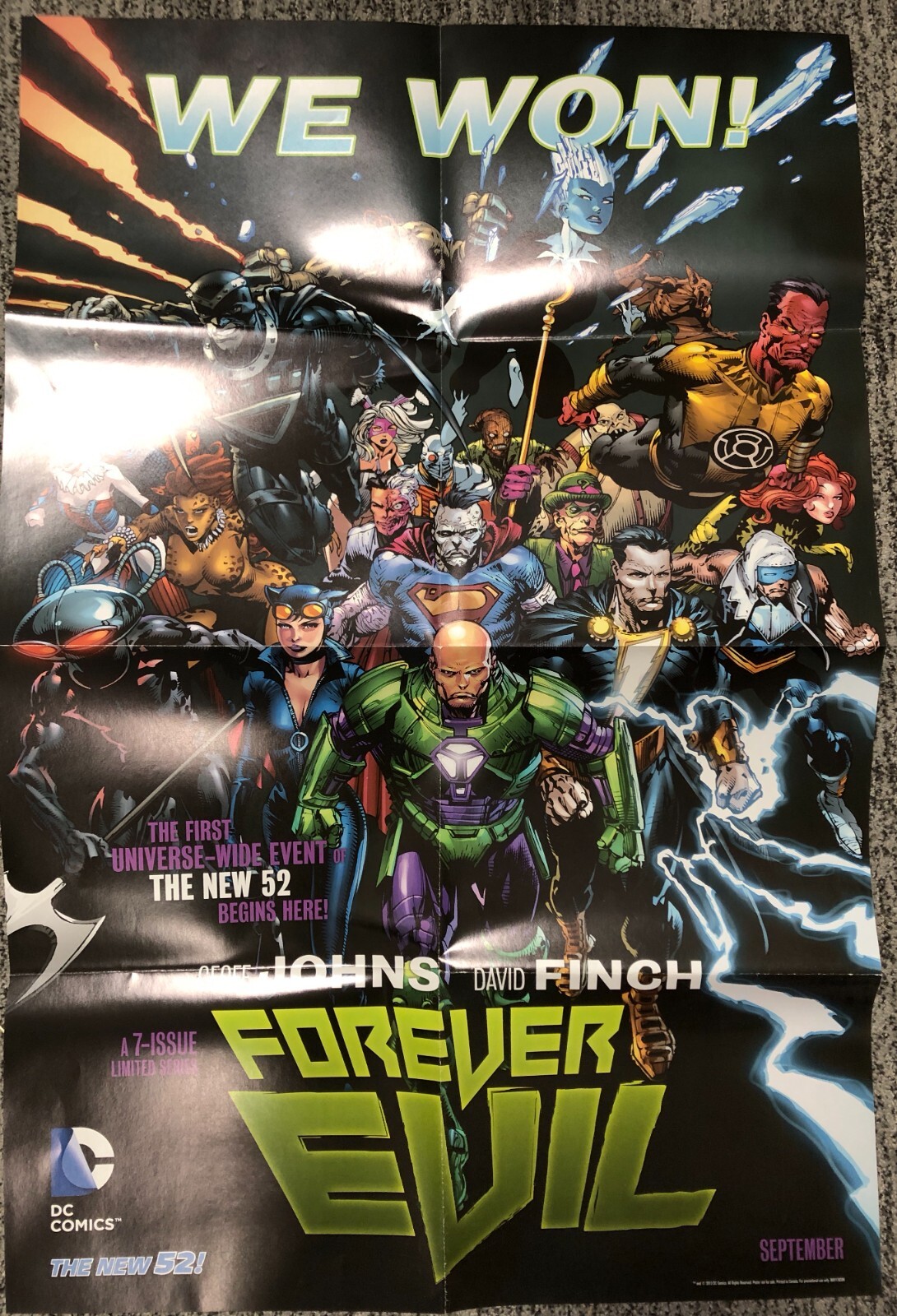 FOREVER EVIL PROMO POSTER (NEW) 2013 DC COMICS GEOFF JOHNS DAVID FINCH ...