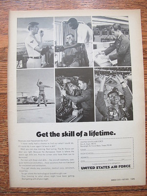 1970 US Air Force Advertising Print Ad US Military Recruiting Ad 8" by ...