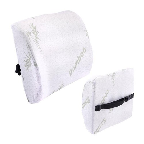 1x Bamboo Lumbar Lower Back Support With Strap 33x32cm | eBay Australia