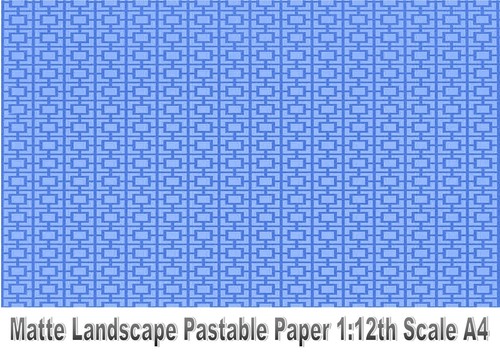 Dolls House Wallpaper Pastable Paper 1/12th Scale Blue Quads Art Deco ...