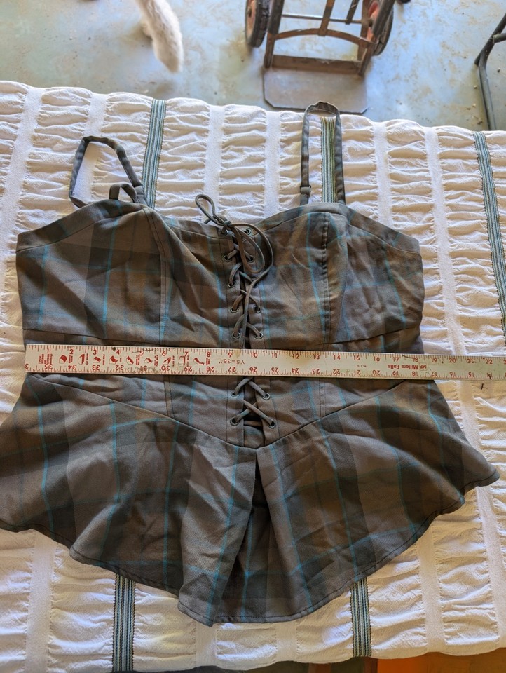 Torrid Outlander Plus Size 2 Corset Tank Top Plaid Spaghetti Straps | eBay