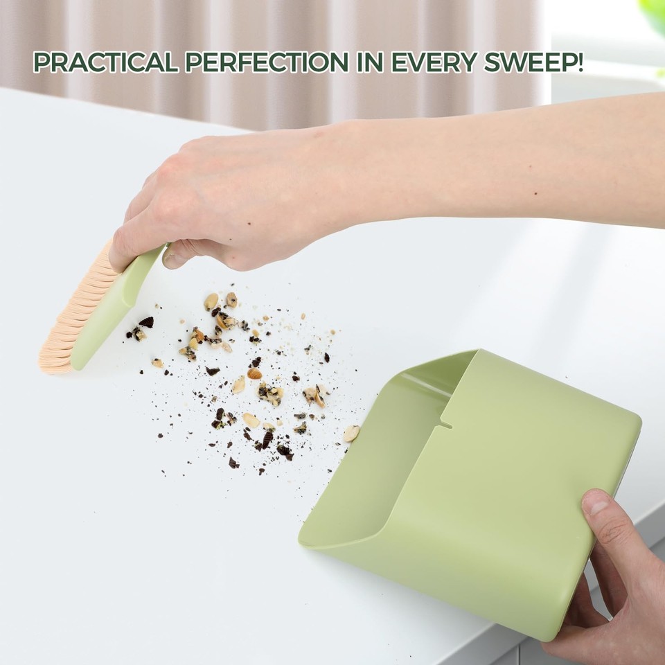 Small Broom and Dustpan Set, Portable Hand Whisk Broom Brush, Mini ...